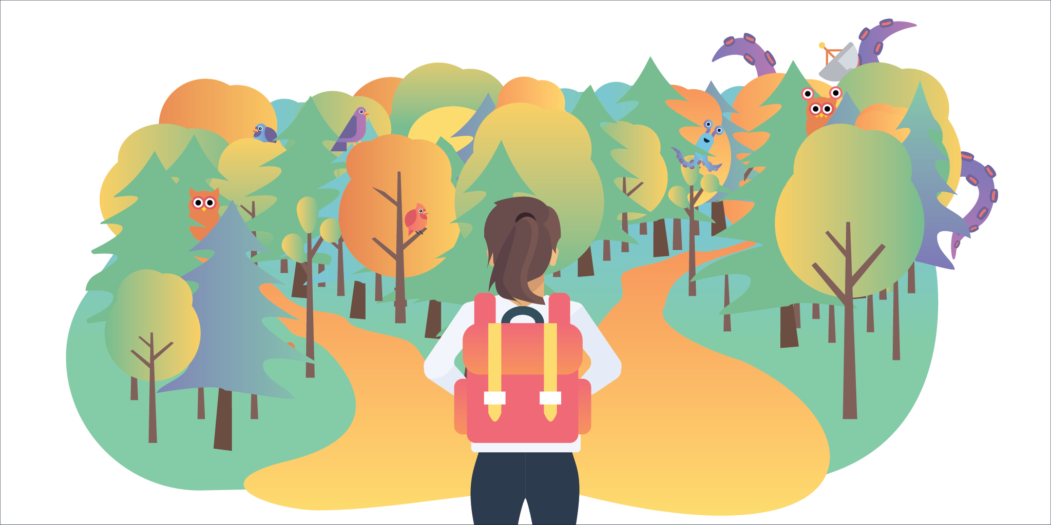 Two Roads Diverged Clipart